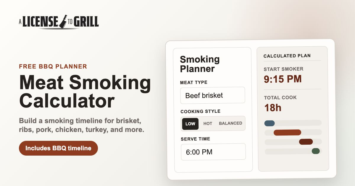 Meat Smoking Calculator and Planner - A License To Grill